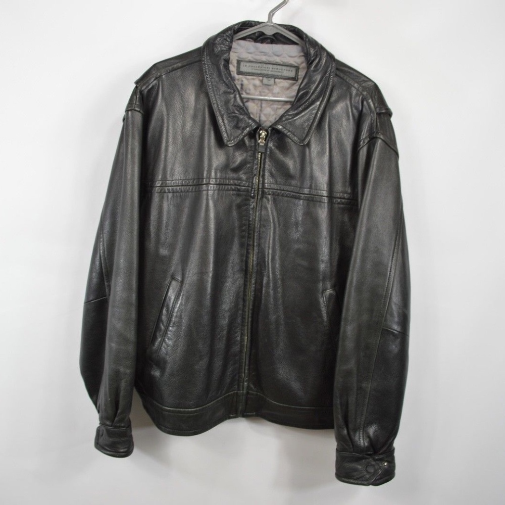 Vintage Le Collezioni Leather Motorcycle Jacket L - Gem